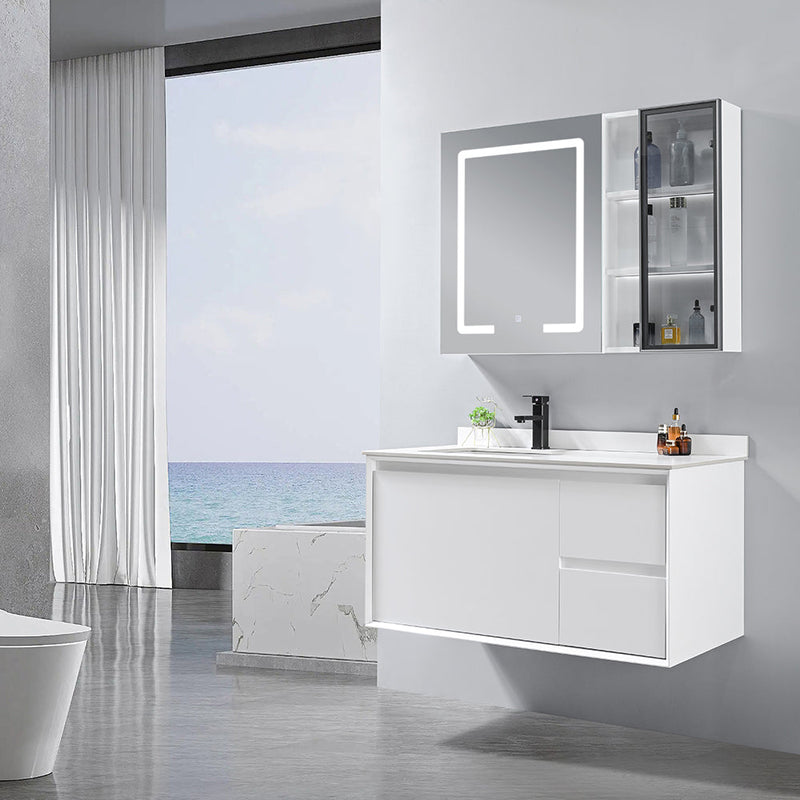 Meuble Salle De Bain 100 cm Vasque Blanche ELISSA | BELLEGNO