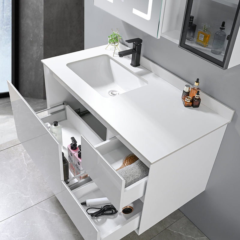 Meuble Salle De Bain 100 cm Vasque Blanche ELISSA | BELLEGNO