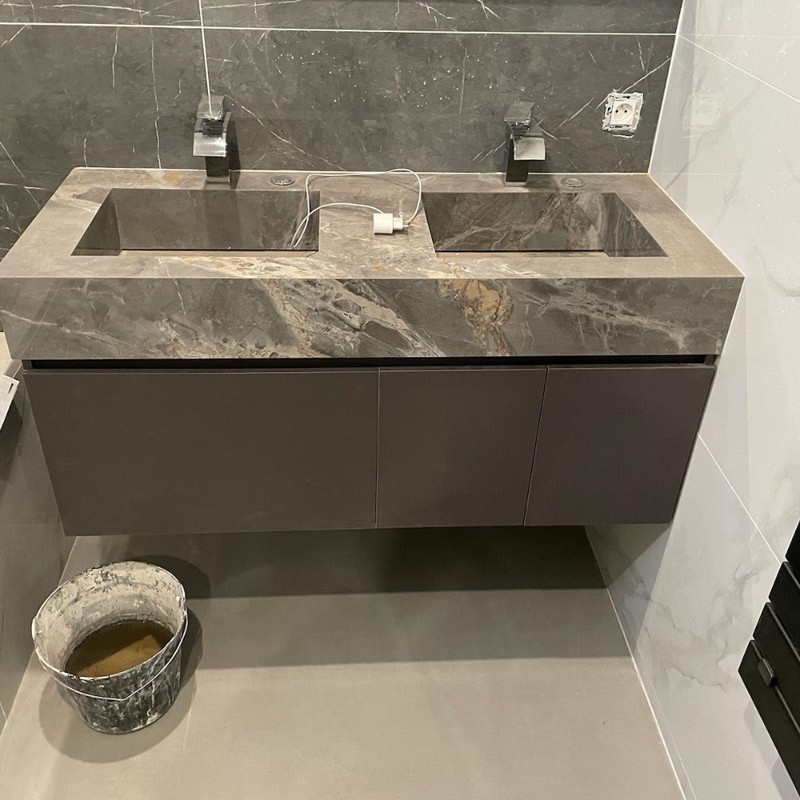 Meuble Salle De Bain 100 cm Vasque Blanche ELISSA | BELLEGNO